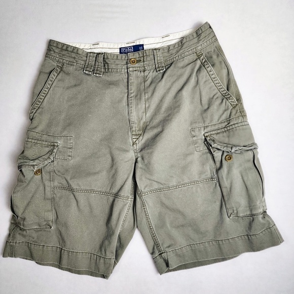 Polo Ralph Lauren | Shorts | Vintage Mens Ralph Lauren Polo Chino Thick Cargo Shorts Khaki Army ...